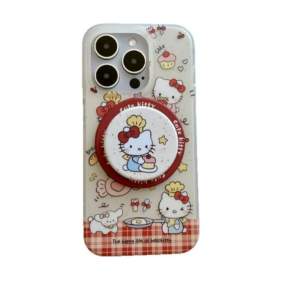 Cute Cartoon KT Cat Magnetic Suction Stand Phone Case Suitable for ...