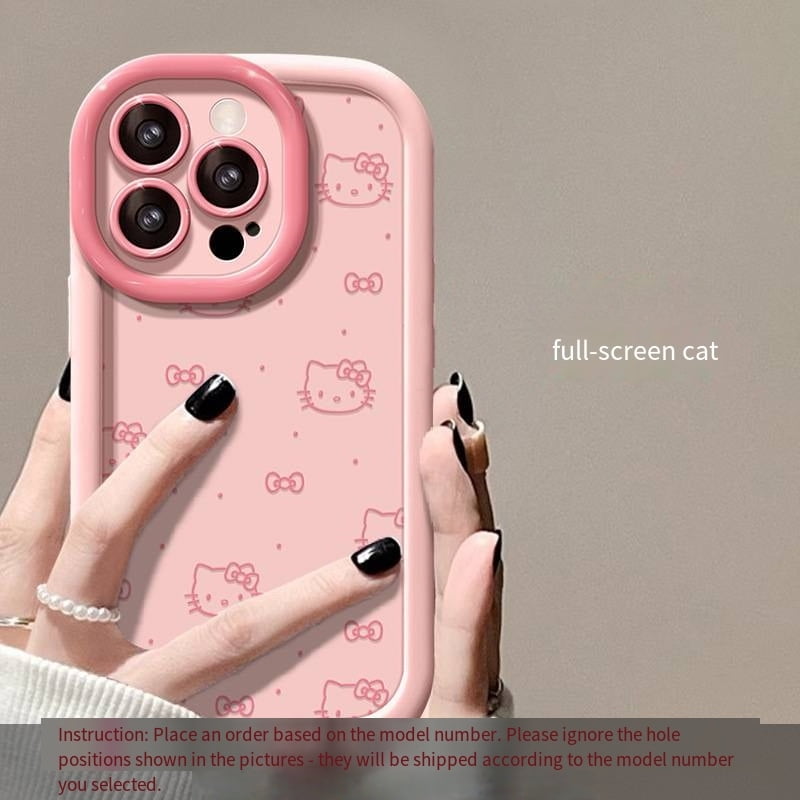 Cute Cartoon KT Cat Mirror Stand Phone Case for IPhone 17, IPhone 17 Pro, IPhone 17 Air, IPhone ...