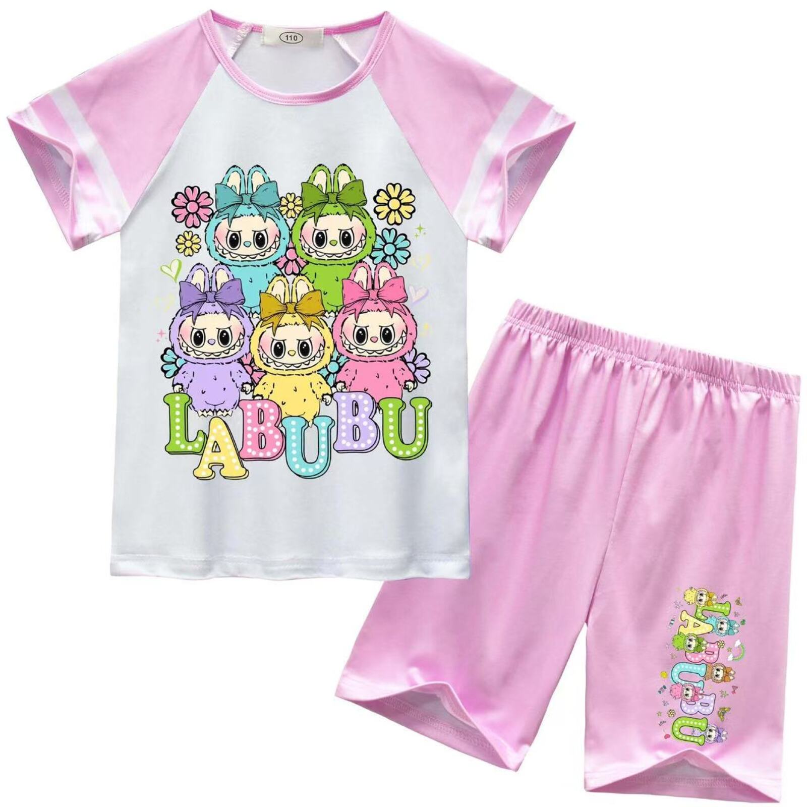 Cute Cartoon La_bu-b-us Shirt Boys Girls Short sleeve Shorts Set Casual ...