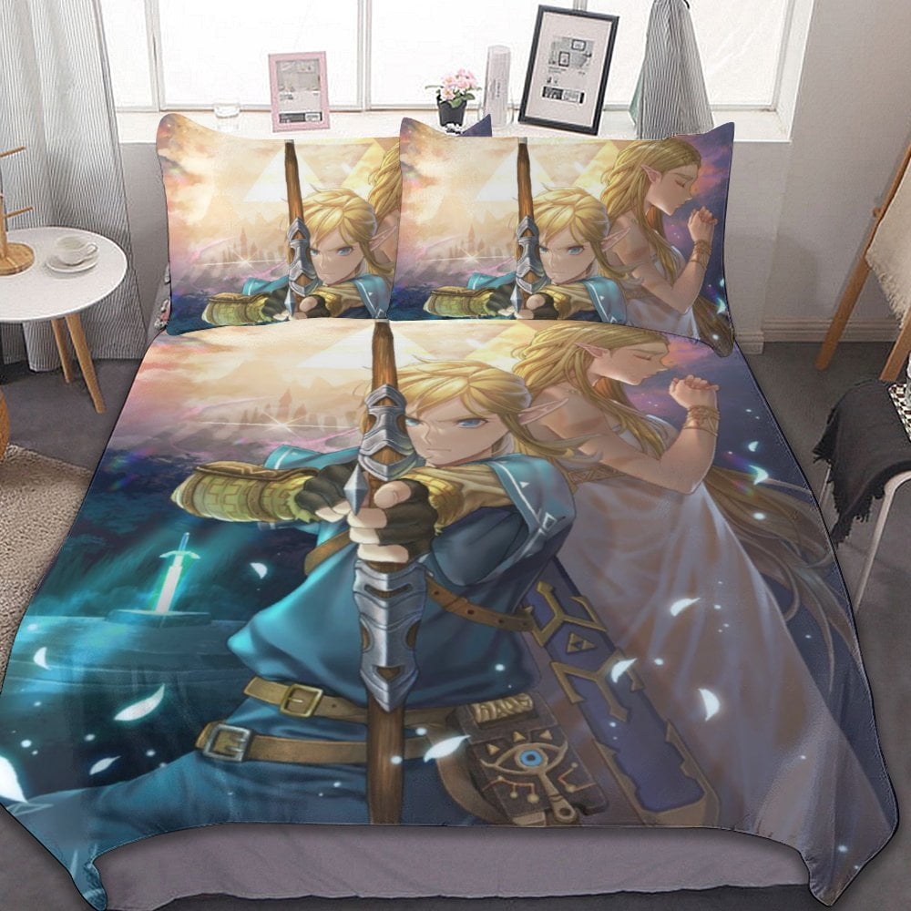 Cute Cartoon Legend Of Zelda Bedding Set Full Size Duvet Cover Set for ...