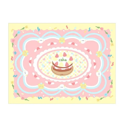 Cute Cartoon Living Room Sofa Coffee Table Carpet Pink Bedroom Bedside ...