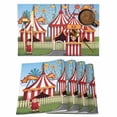 Cute Cartoon Man Cotton Linen Placemats Set of 8, Ferris Wheel ...
