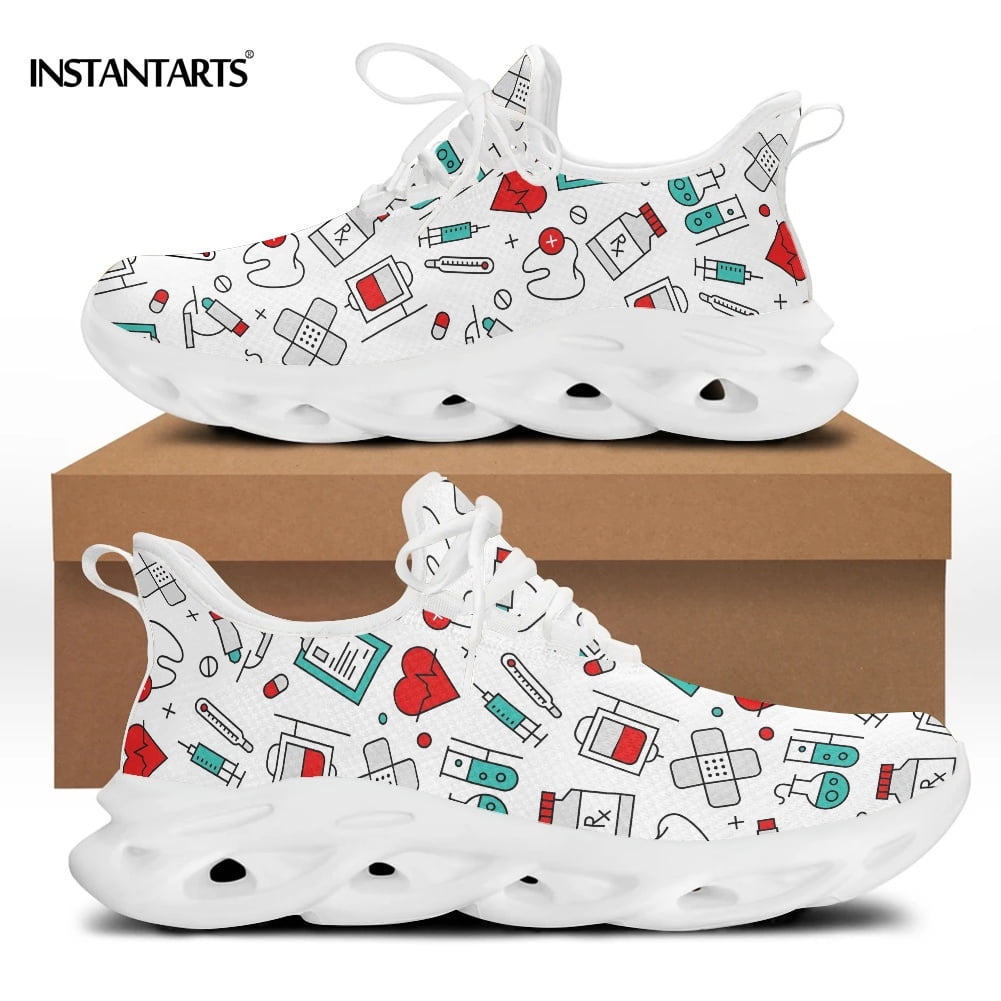 Cute Cartoon Medical Pattern Nurse Shoes for Women Female Running ...