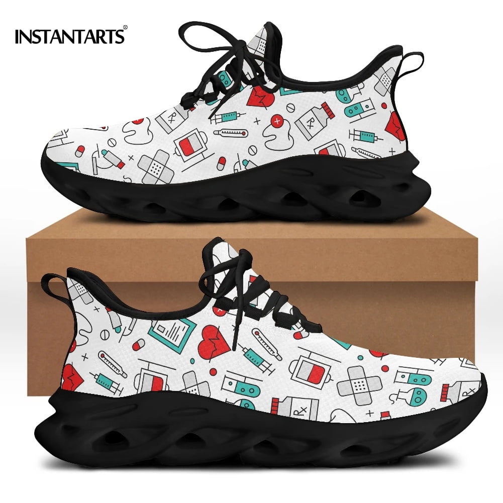 Cute Cartoon Medical Pattern Nurse Shoes for Women Female Running ...