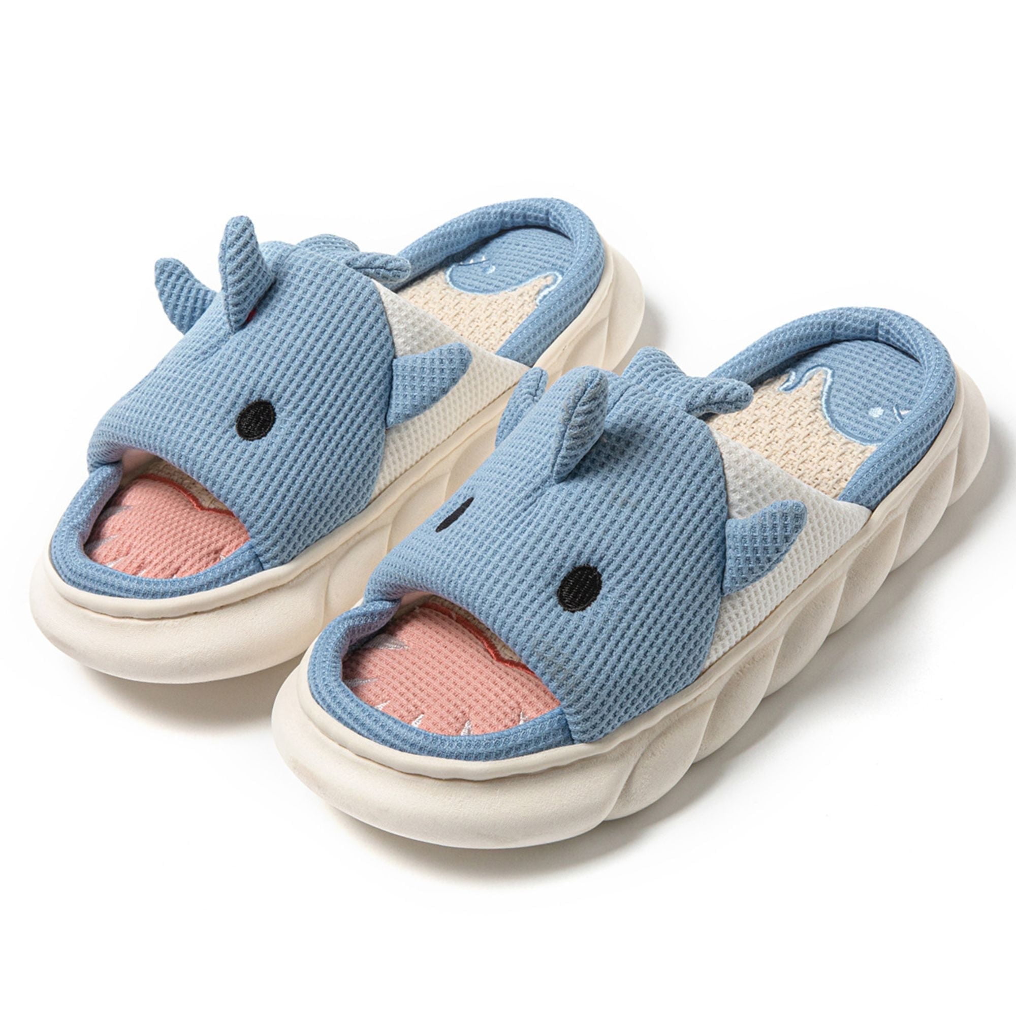 Cute Cartoon Memory Foam Linen House Slippers for Women Indoor Outdoor ...