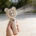Cute Cartoon Mini Fan, Apricot, Smart Digital Display Handheld Fan with ...