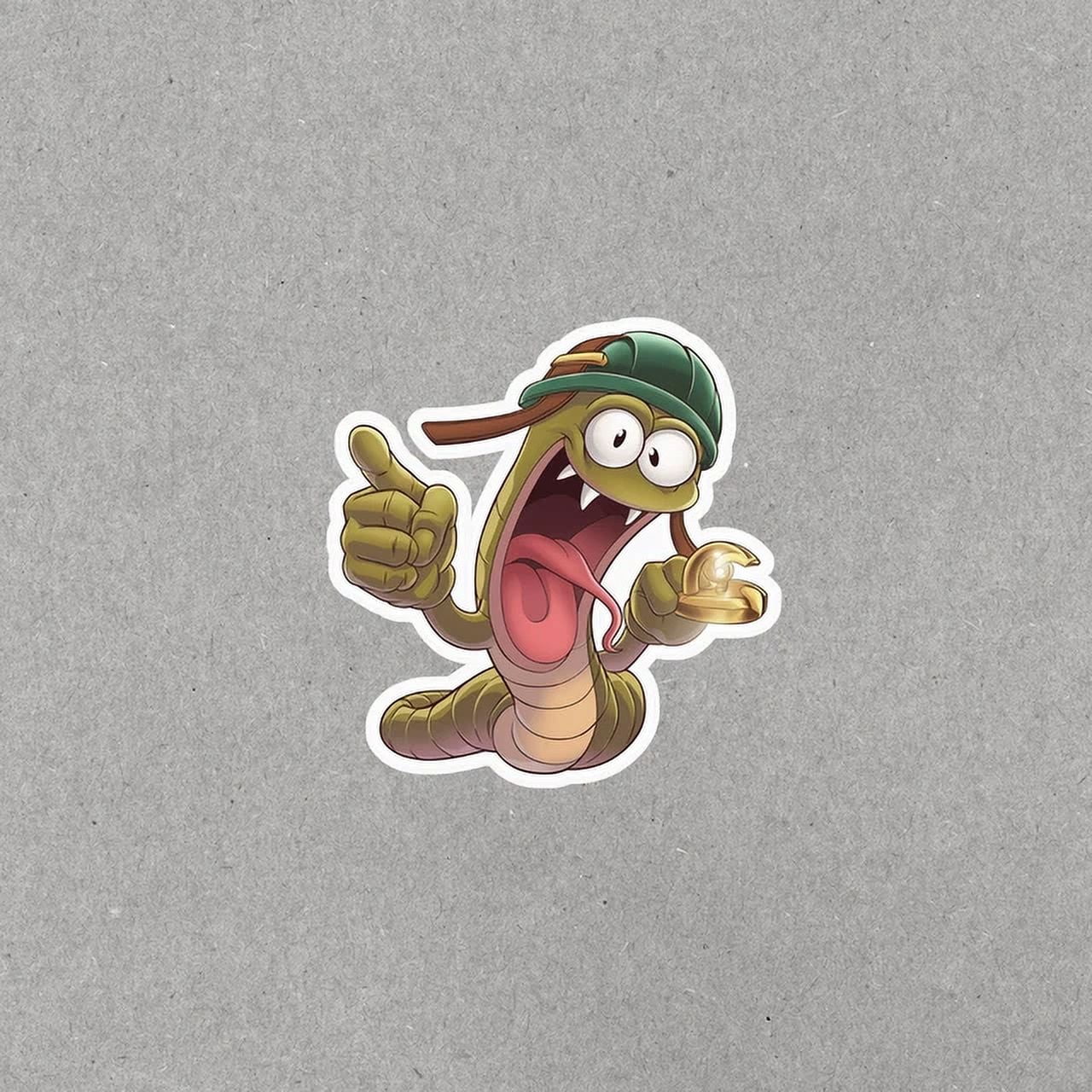 Cute Cartoon Monster Holding Golden Key Vinyl Sticker Decalphone Decal ...