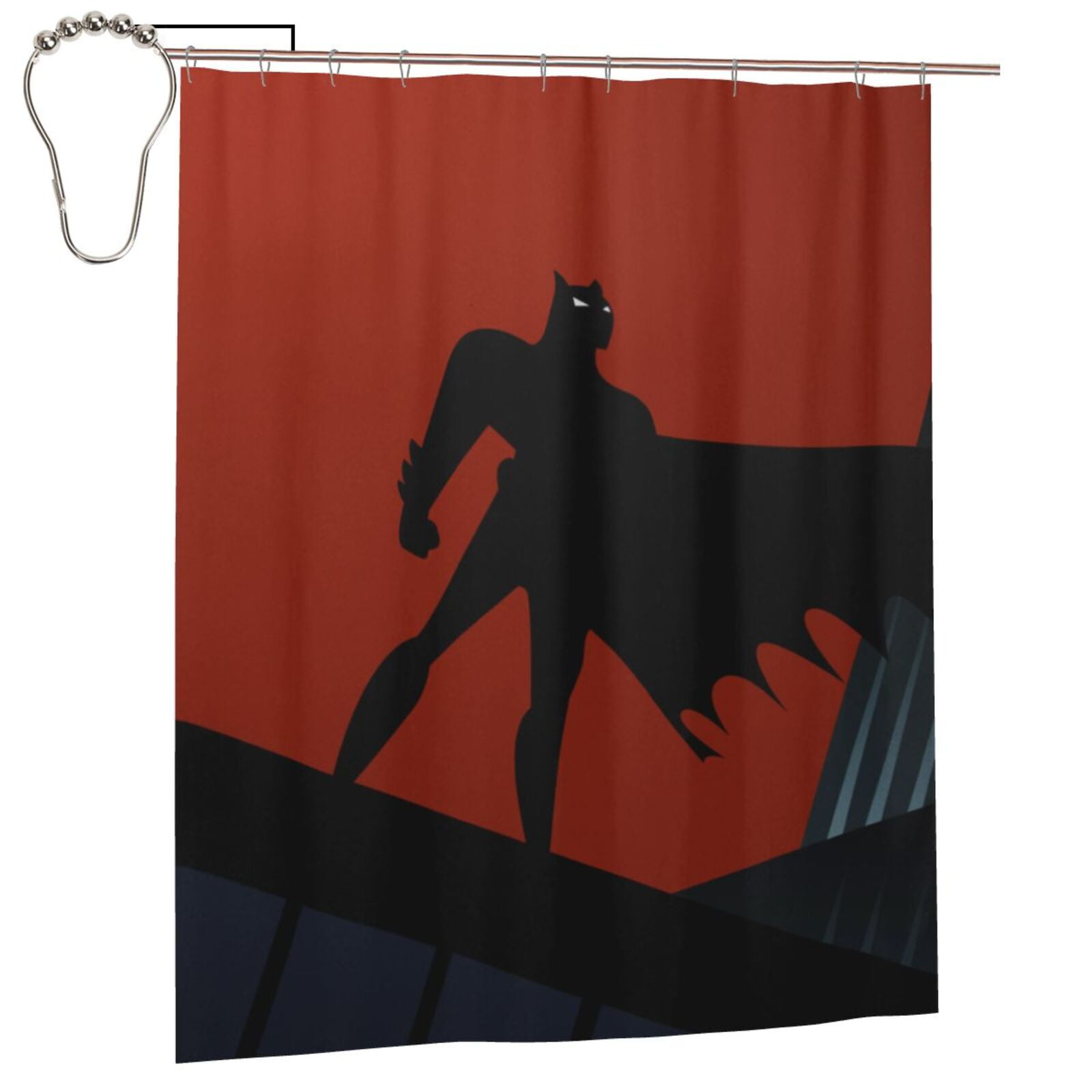 Cute Cartoon Movie Hero Batman Shower Curtain Kids Bathroom Halloween ...