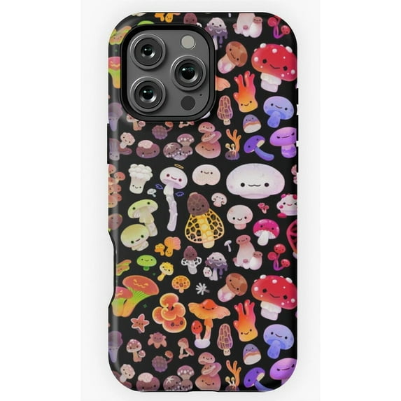 Cute Cartoon Mushroom with Snail Friend Art iPhone 11–16 Pro Max ...