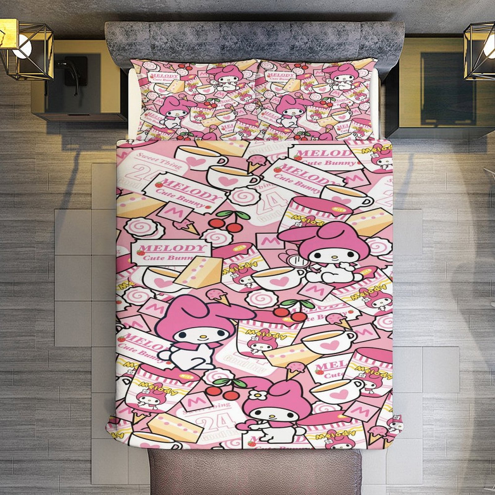 Cute Cartoon My Melody Bedding Duvet Cover Queen Size for Kids and ...