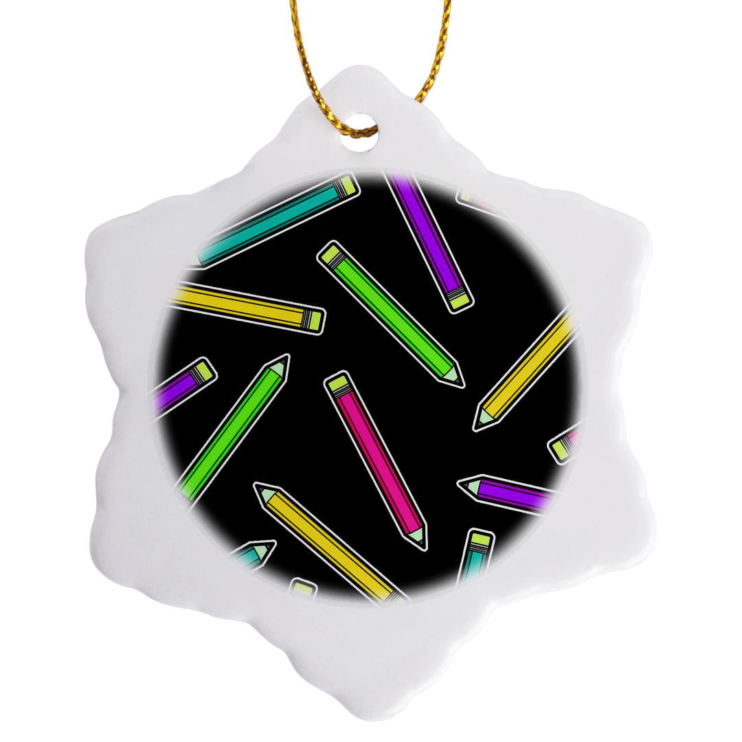 3drose, Cute Cartoon Neon Colored Pencil Print - Black, 3 inch ...