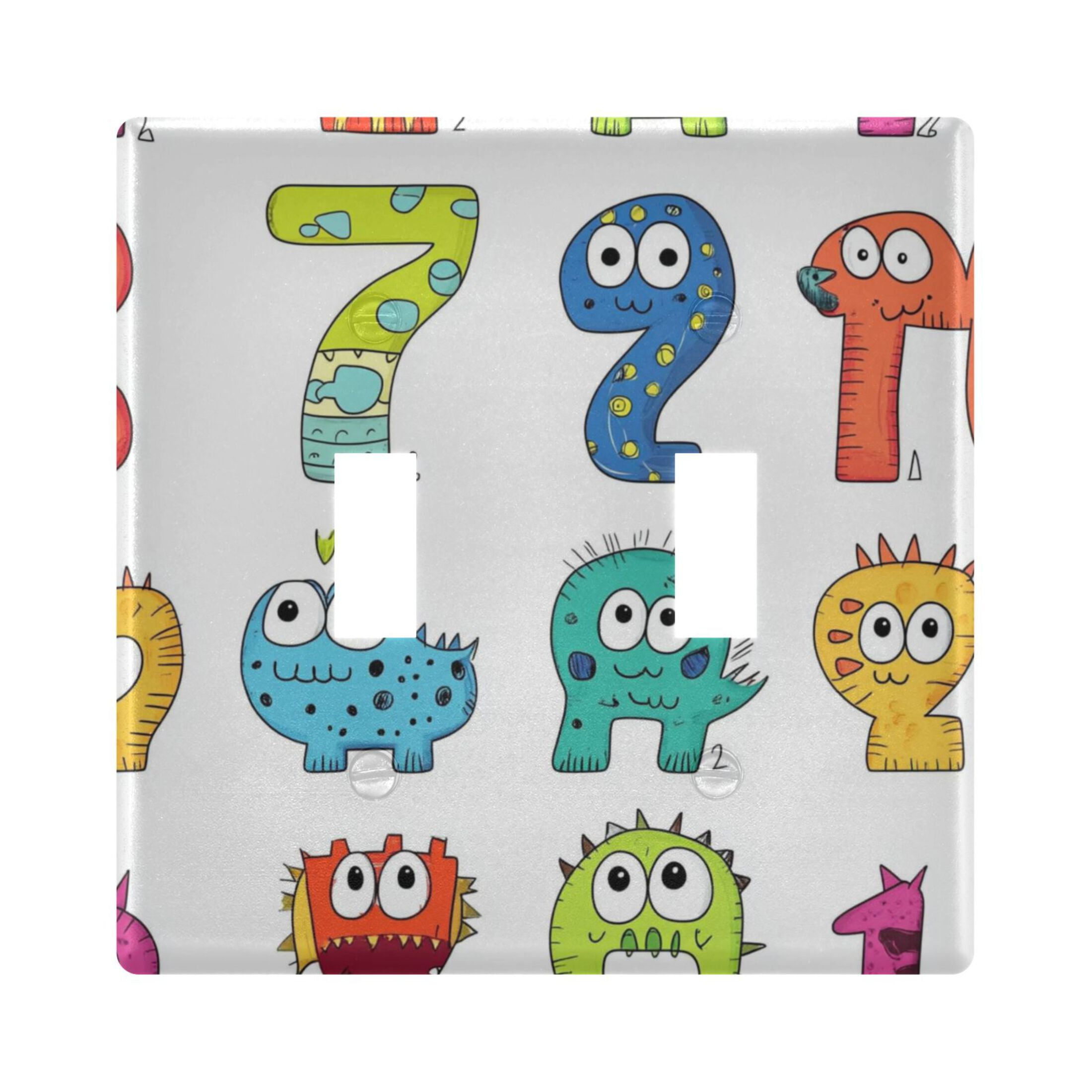 Cute Cartoon Numbers Decorative Light Switch Plates Switch Cover ...