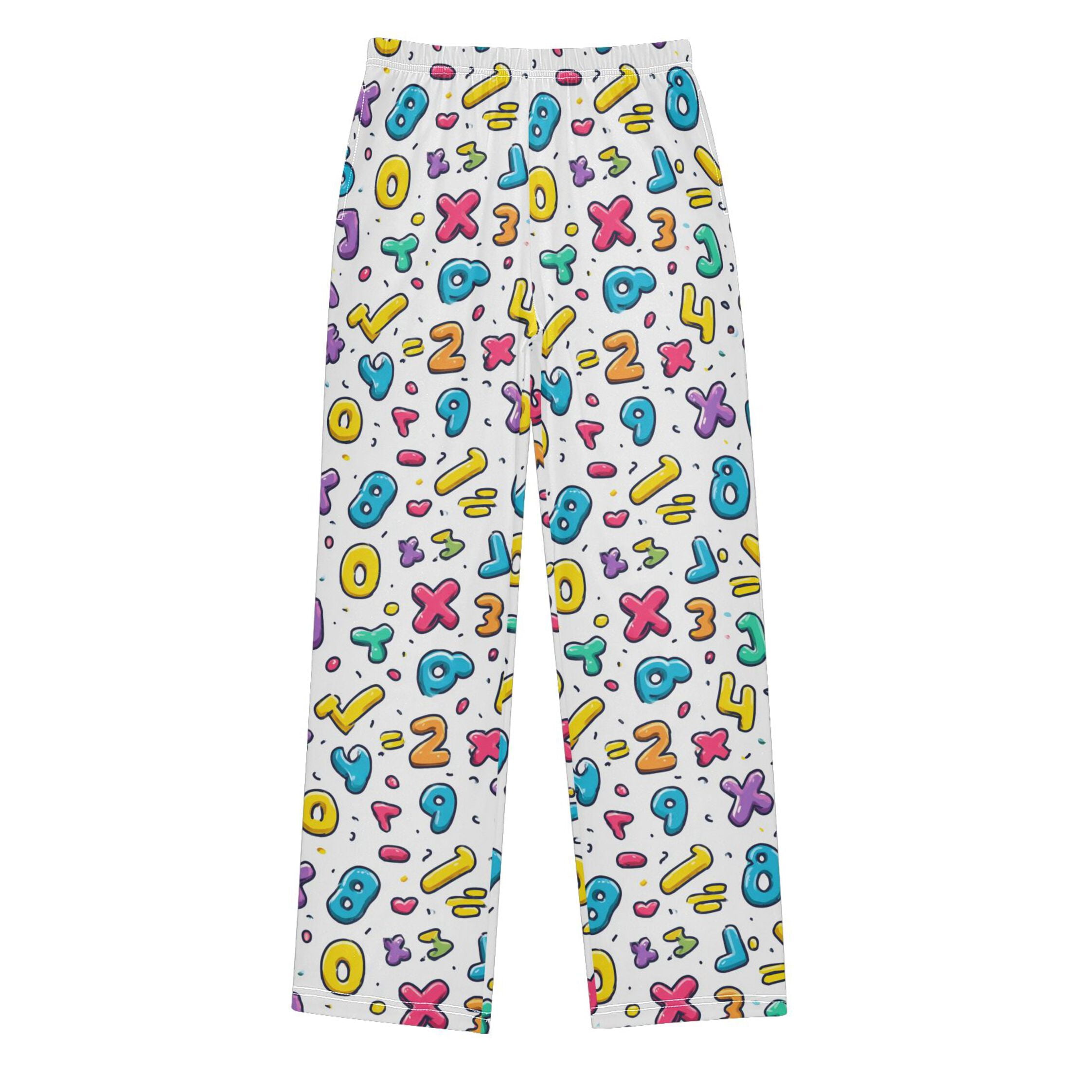 Cute Cartoon Numbers Pajama Pants Soft and Lightweight Elastic ...