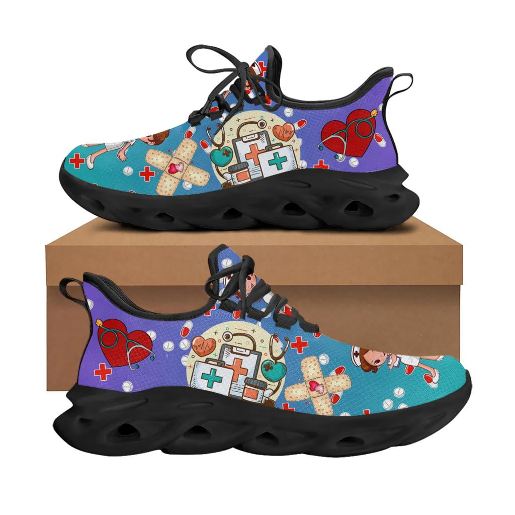 Cute Cartoon Nurse Doctor Medical Flats Sneakers Mens Womens Sports ...