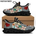 Cute Cartoon Nurse Doctor Medical Print Nurse Work Shoes for Women ...
