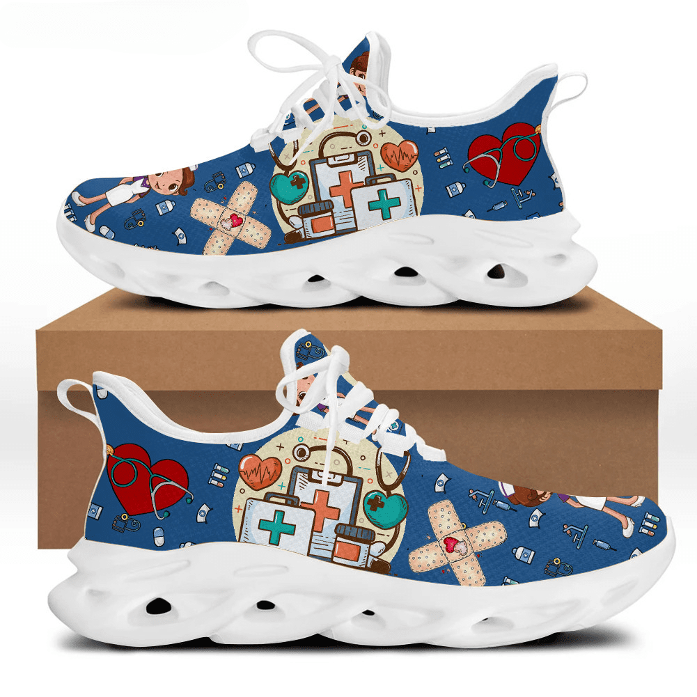 Cute Cartoon Nurse Doctor Medical Print Nurse Work Shoes for Women ...