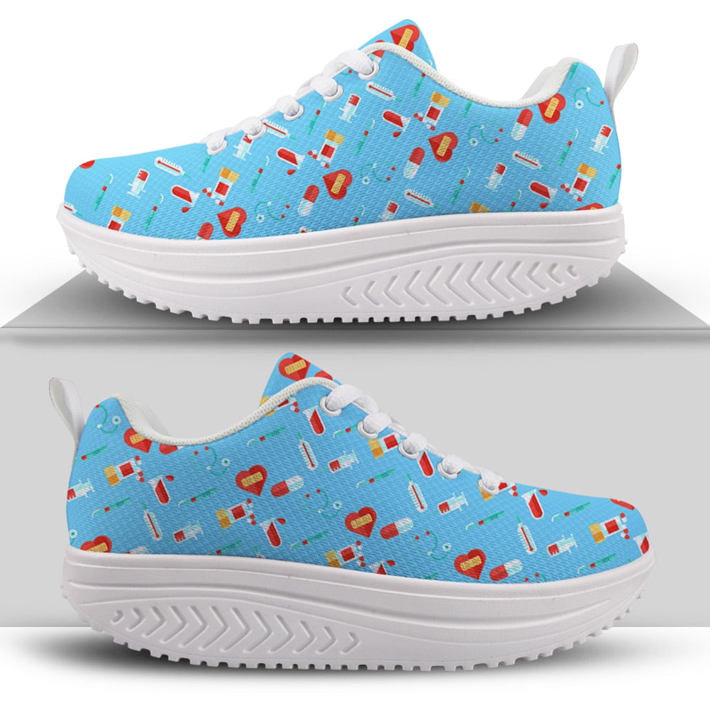 Cute Cartoon Nurse Pattern Running Shoes for Women 2024 Mesh Breathable ...