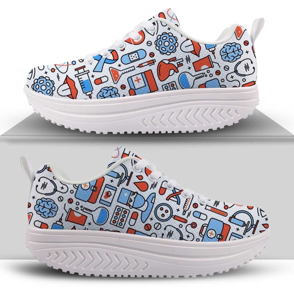 Cute Cartoon Nurse Pattern Running Shoes for Women 2024 Mesh Breathable ...