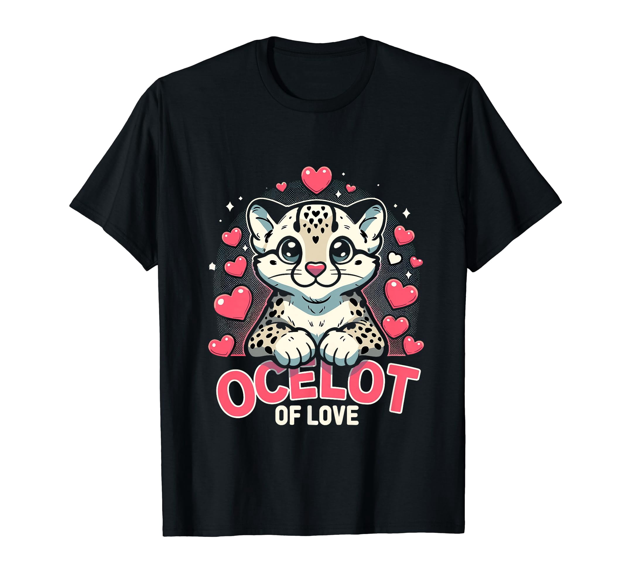 Cute Cartoon Ocelot T-Shirt with 'OCELot OF LOVE' Design for Animal ...