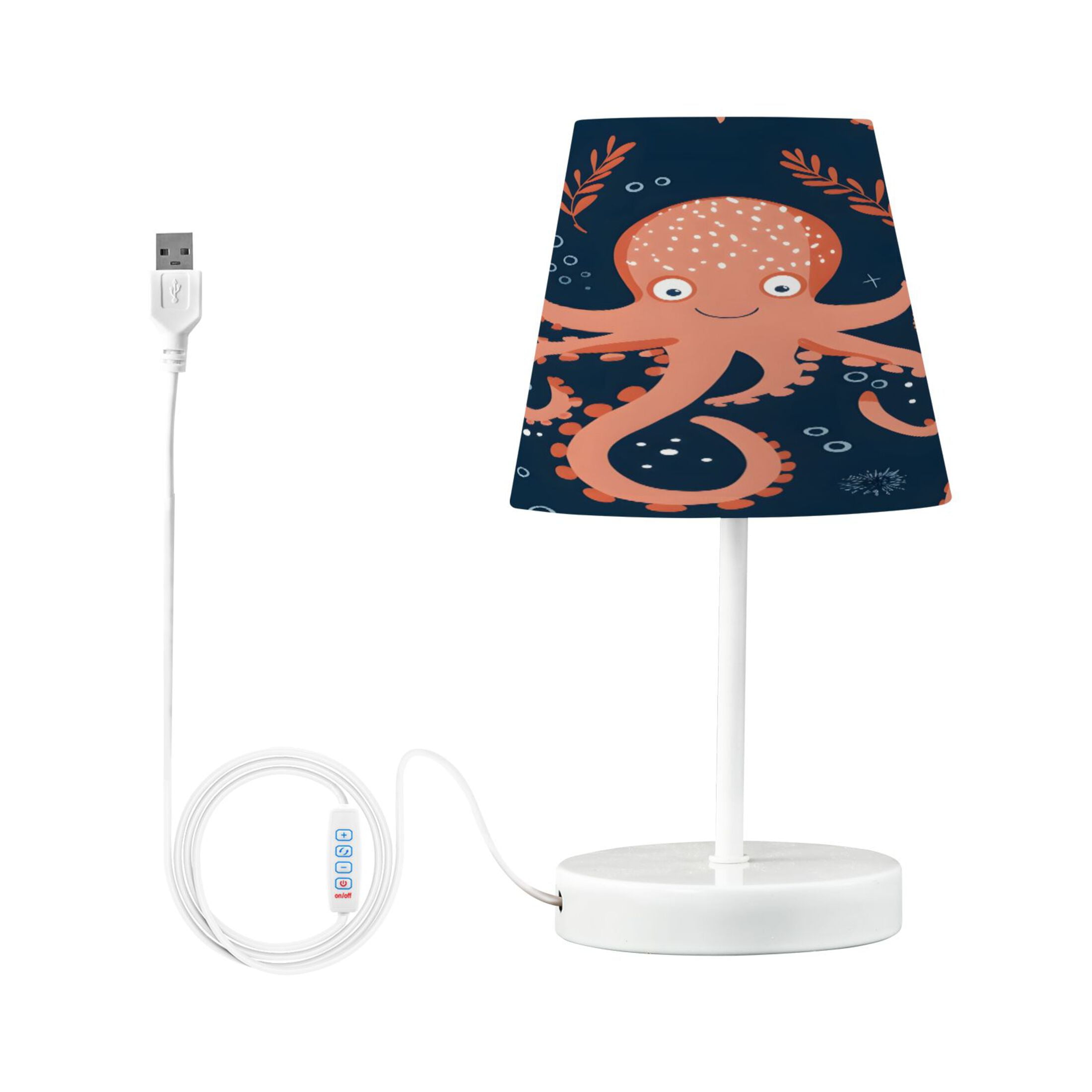 Cute Cartoon Octopus Desk Lamp LED Table Nightstand Lamps with 3 Color ...