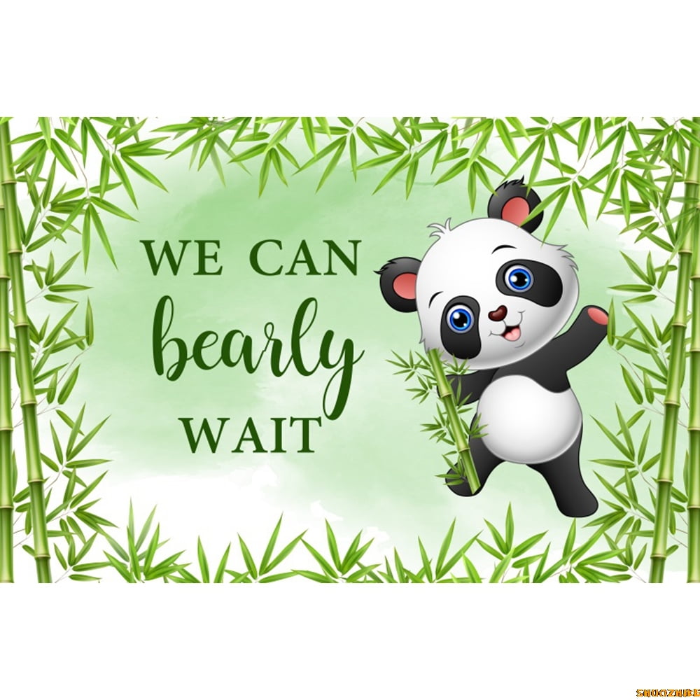 Cute Cartoon Panda Backdrop Bamboo Flowers Panda Banner for Baby Shower ...