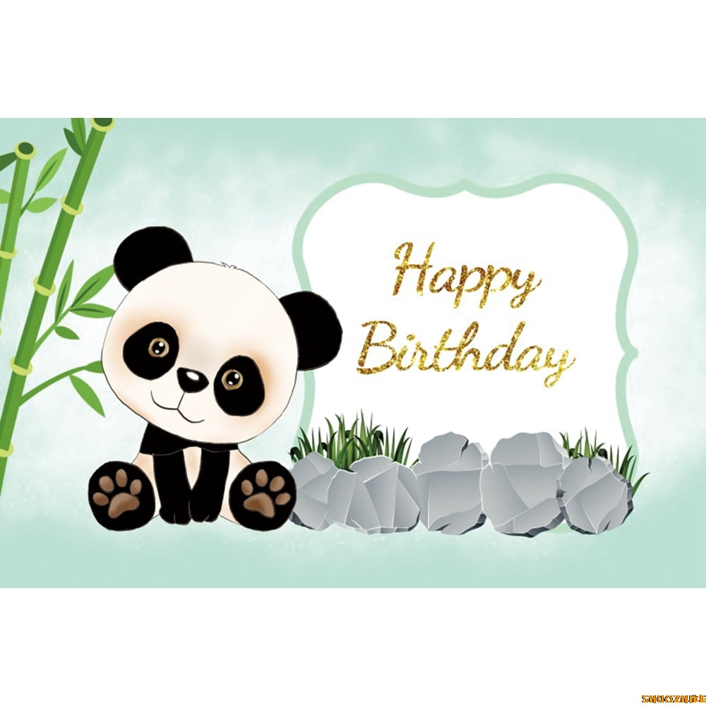Cute Cartoon Panda Backdrop Bamboo Flowers Panda Banner for Baby Shower ...