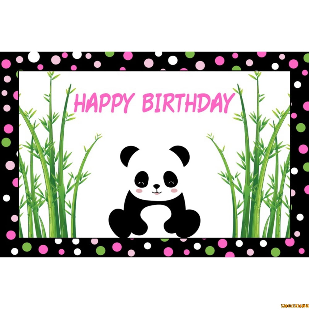 Cute Cartoon Panda Backdrop Bamboo Flowers Panda Banner for Baby Shower ...