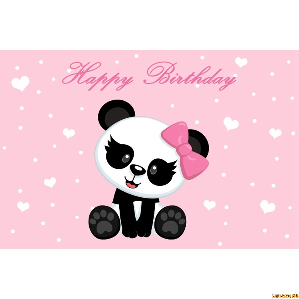 Cute Cartoon Panda Backdrop Bamboo Flowers Panda Banner for Baby Shower ...