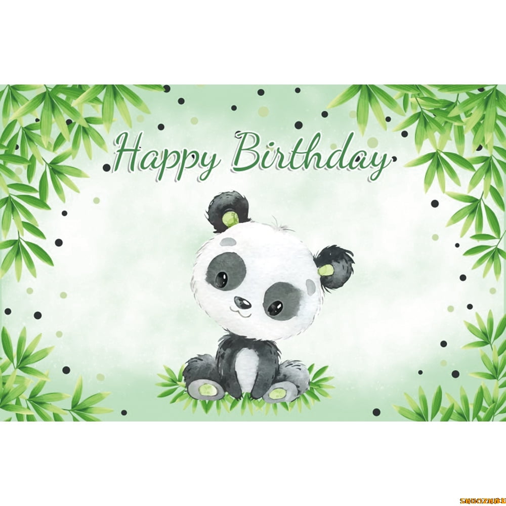 Cute Cartoon Panda Backdrop Bamboo Flowers Panda Banner for Baby Shower ...