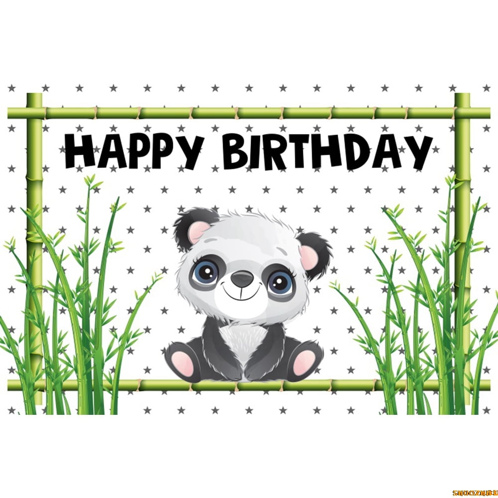 Cute Cartoon Panda Backdrop Bamboo Flowers Panda Banner for Baby Shower ...