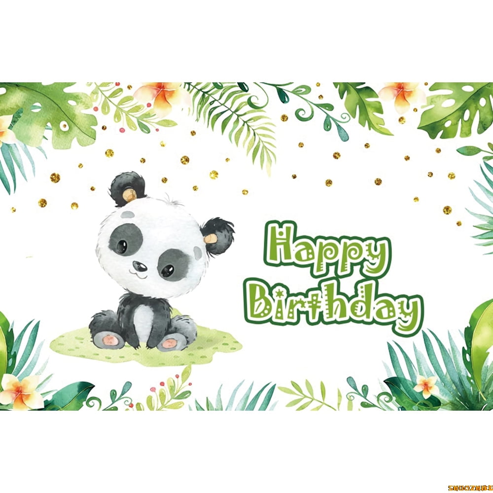 Cute Cartoon Panda Backdrop Bamboo Flowers Panda Banner for Baby Shower ...