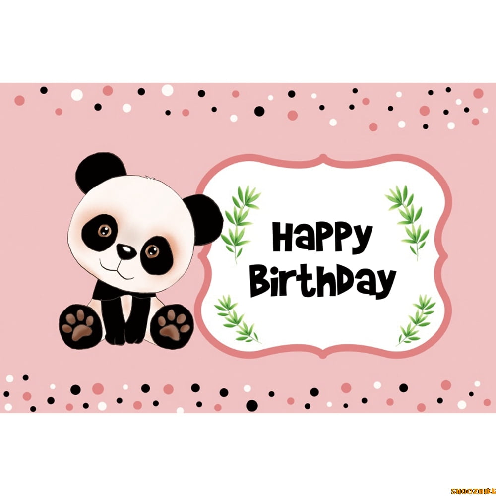 Cute Cartoon Panda Backdrop Bamboo Flowers Panda Banner for Baby Shower ...