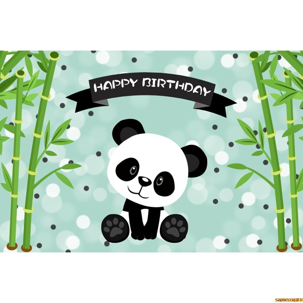 Cute Cartoon Panda Backdrop Bamboo Flowers Panda Banner for Baby Shower ...