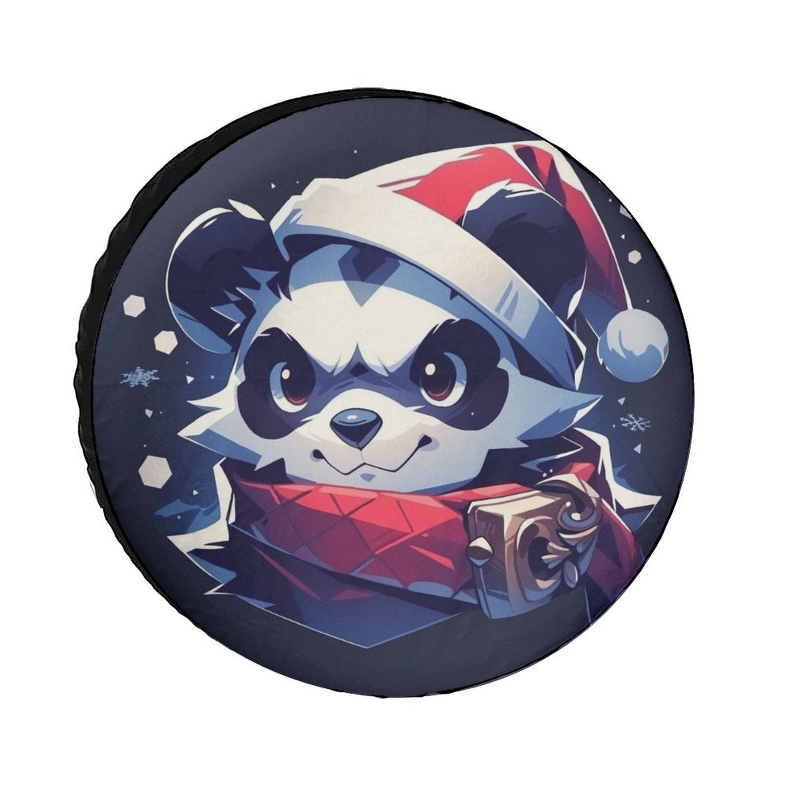 Cute Cartoon Panda Bear Wear Santa Hat Camping Spare Tire Cover Cute ...