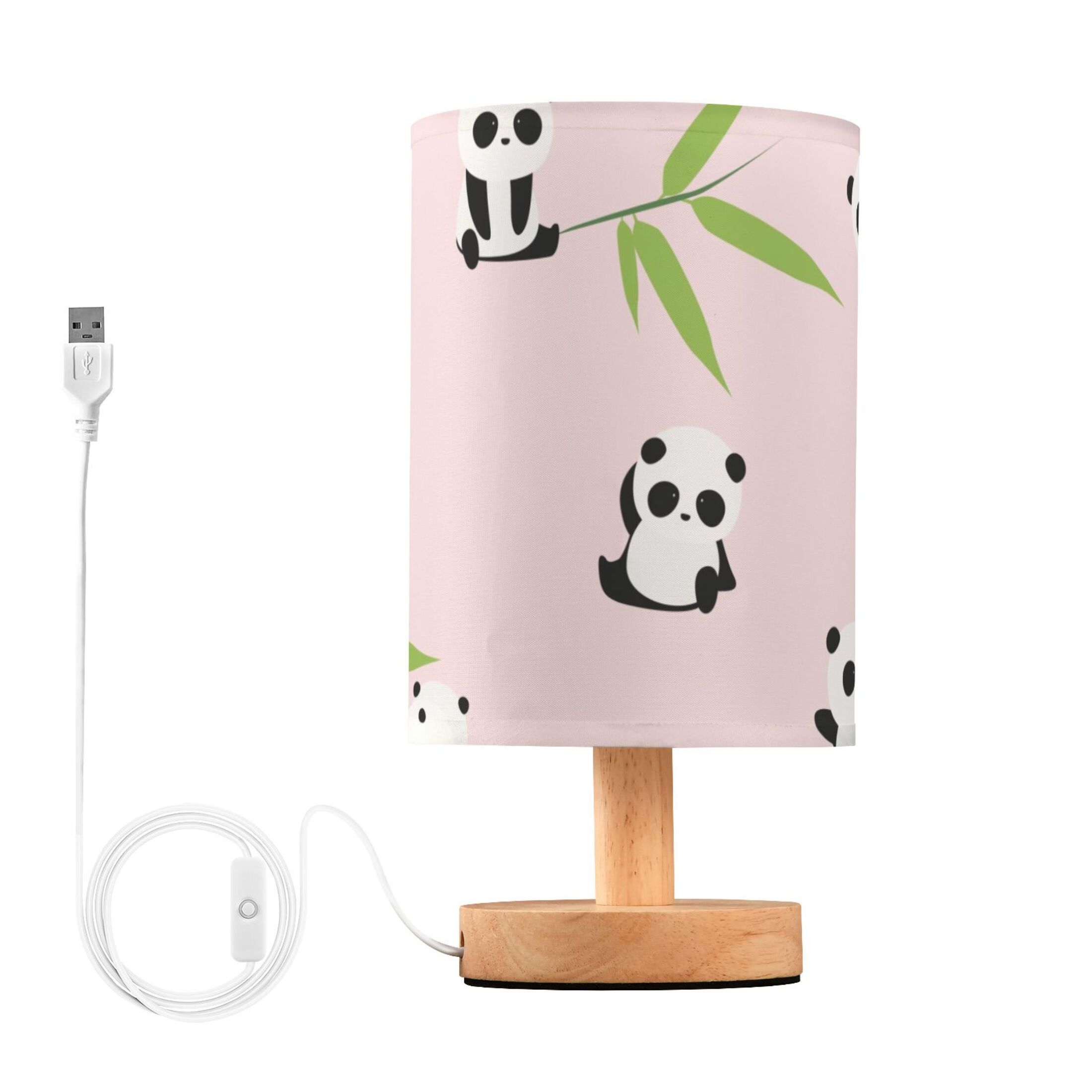 Cute Cartoon Panda Bedside Table Lamp LED Warm Lights with USB Charging ...