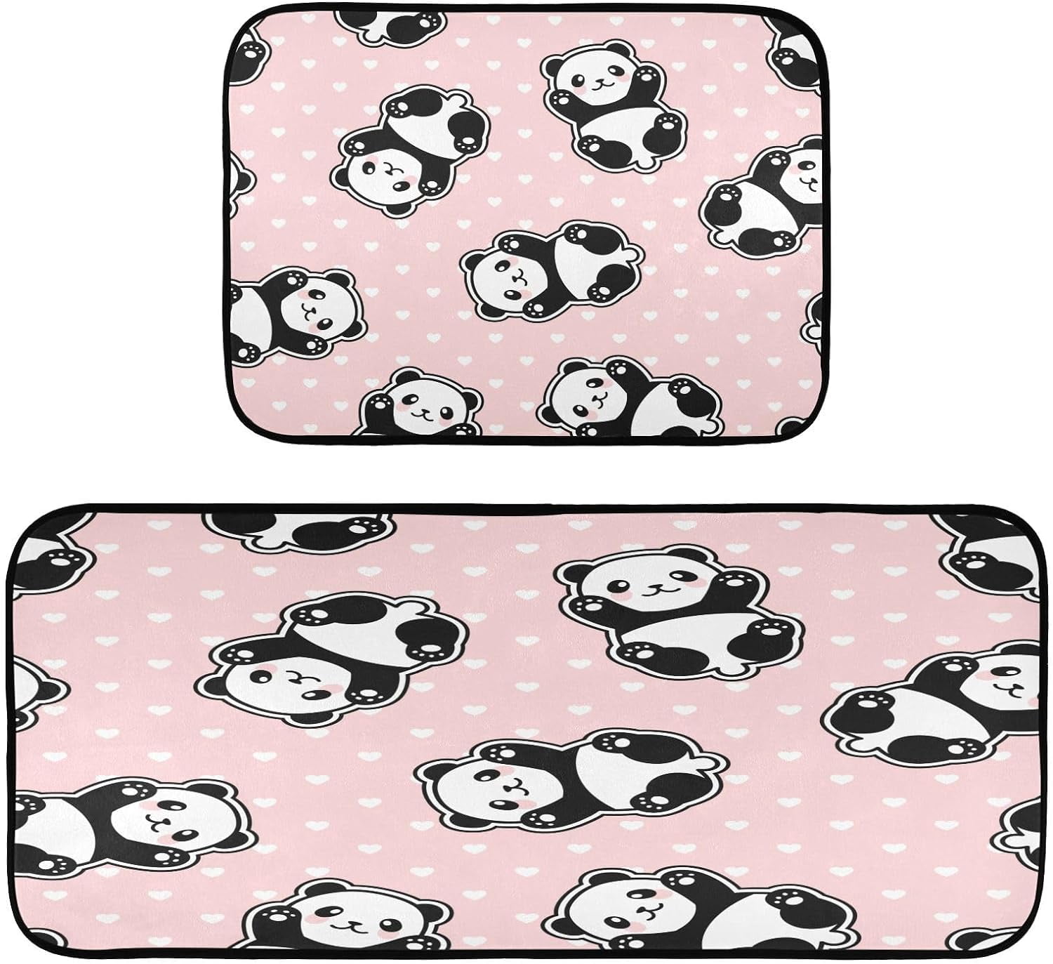 Cute Cartoon Panda Kitchen Mat - Cushioned Anti Fatigue Kitchen Rug Set ...