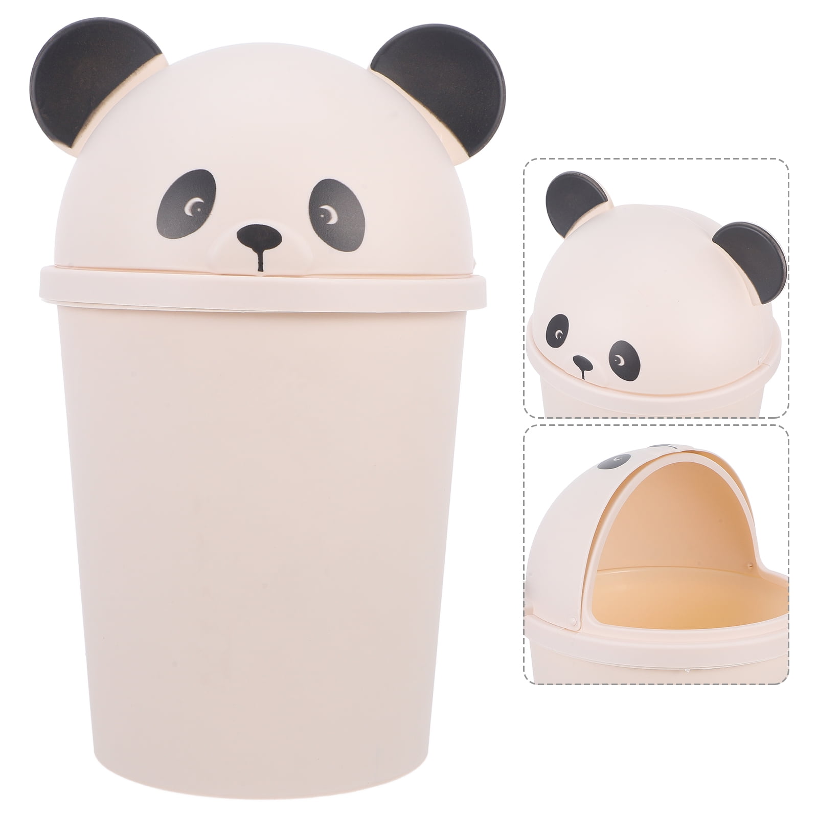 FRCOLOR Multi Functional Panda Trash Bin with Lid for Car Use Suitable ...