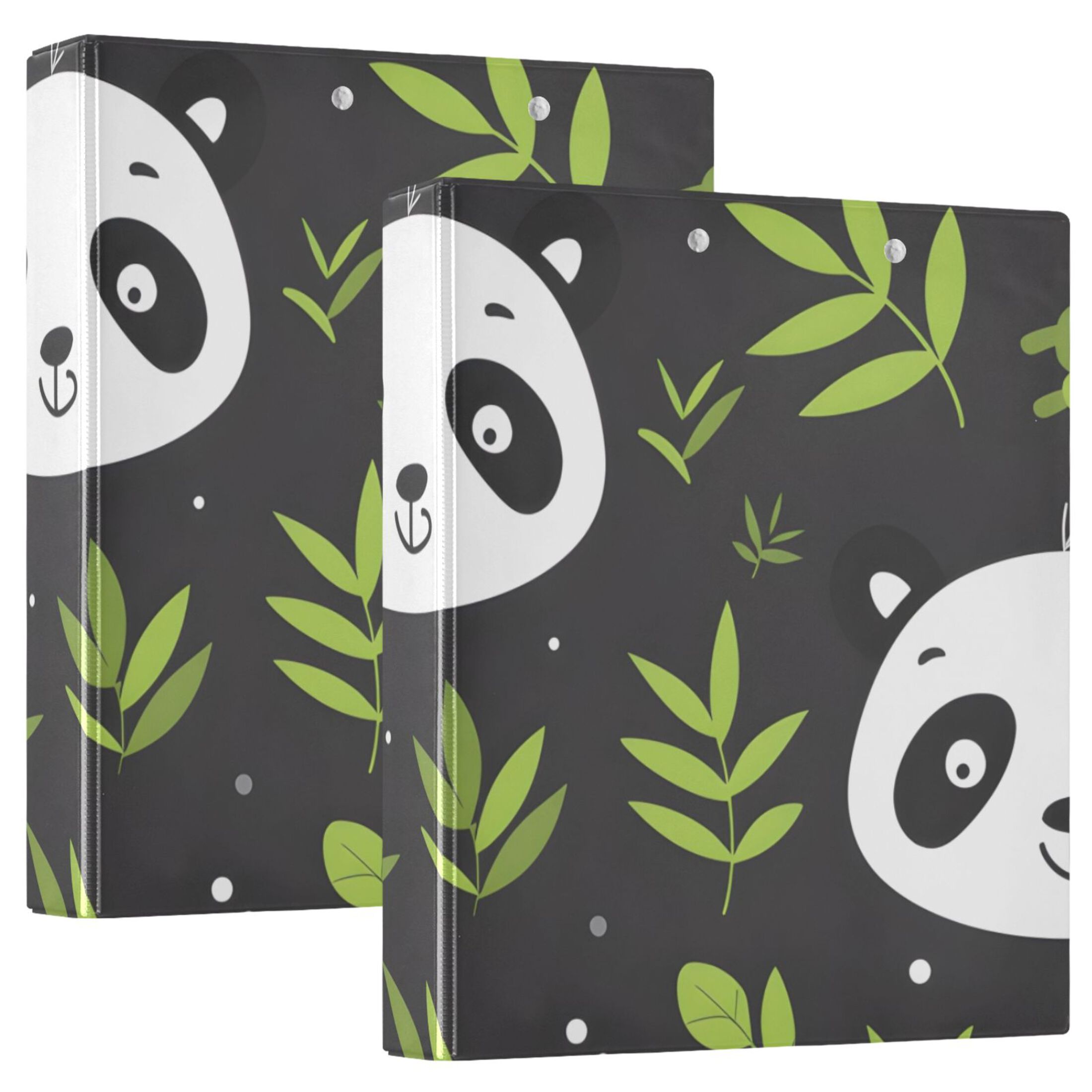 Cute Cartoon Pandas Hardcover 3 Ring Binder 1.5 inch Round Rings with ...