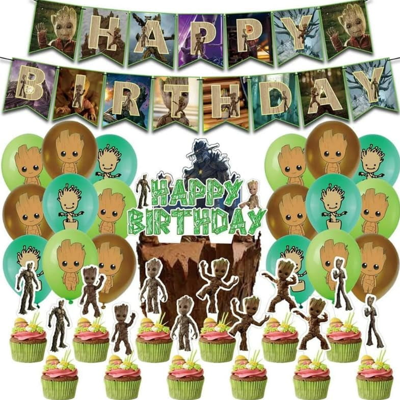 Cute Cartoon Party Decorations, Groot Birthday Decorations, Groot ...