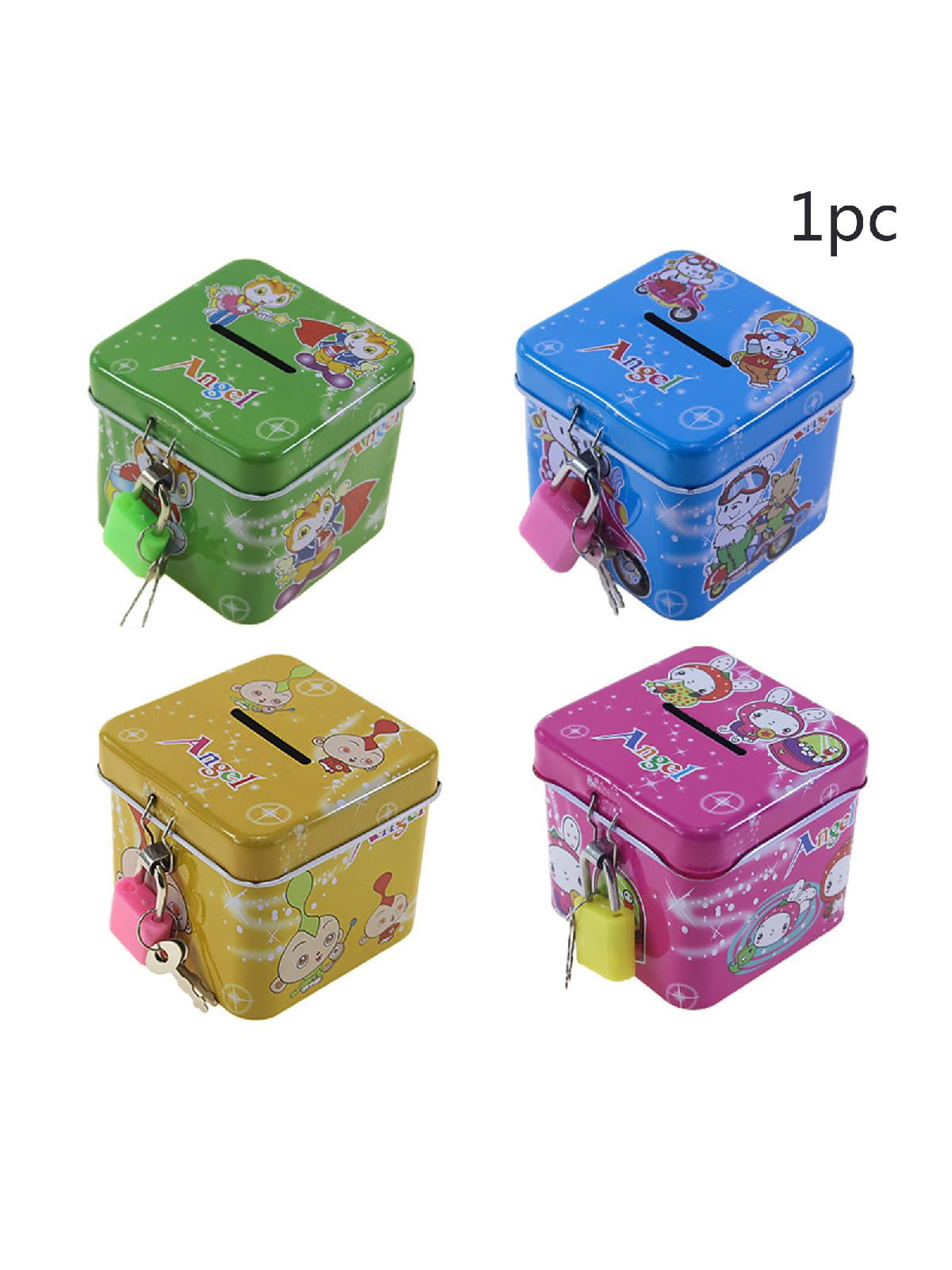 Cute Cartoon Piggy Bank Safe Money Box with Lock for Key for Creative ...