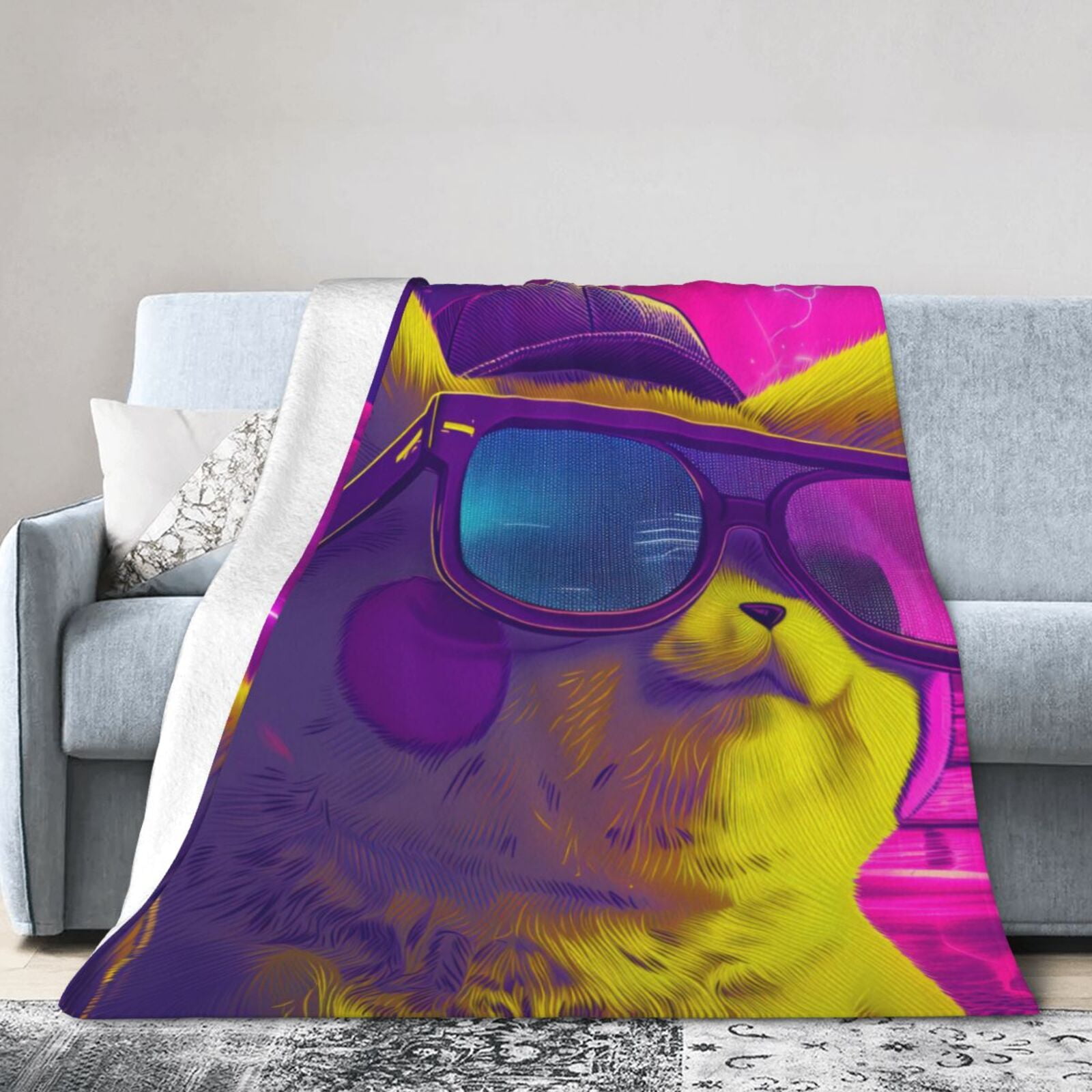 Cute Cartoon Pikachu Soft Fuzzy Light Weight Pokemon character Printed ...