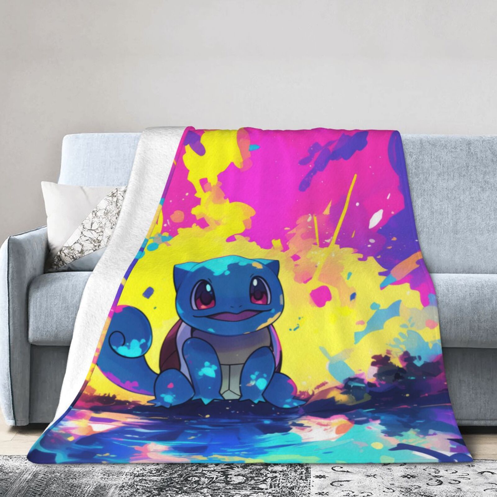 Cute Cartoon Pikachu Soft Fuzzy Light Weight Pokemon character Printed ...