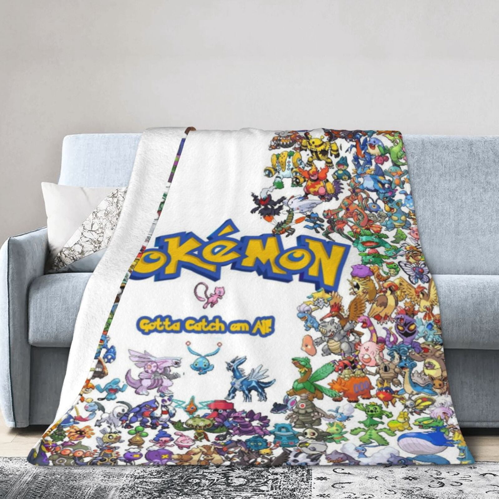 Cute Cartoon Pikachu Soft Fuzzy Light Weight Pokemon character Printed ...