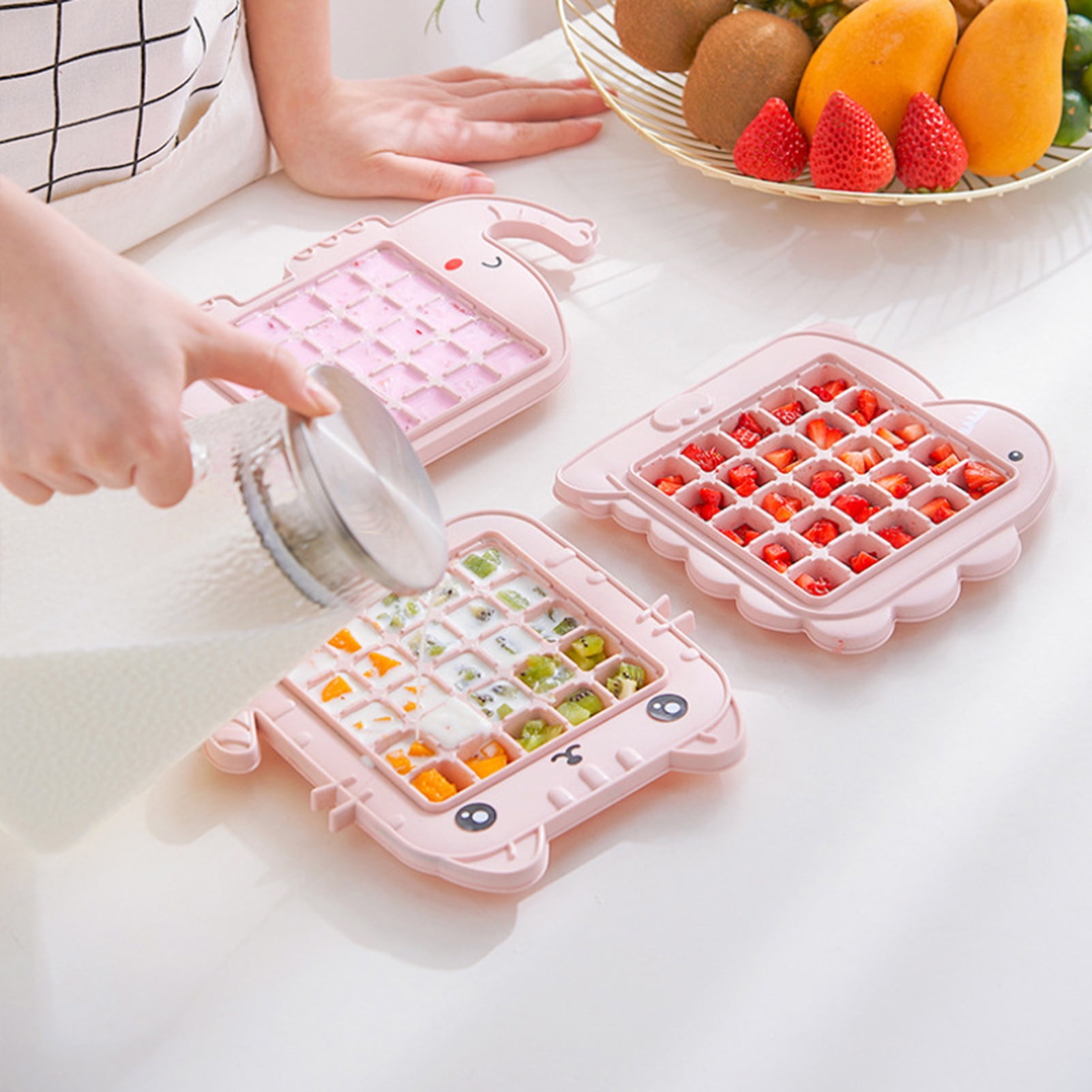 Cute Cartoon Plastic Ice Cube Tray Family Ice Cube Maker Kitchen Bar ...
