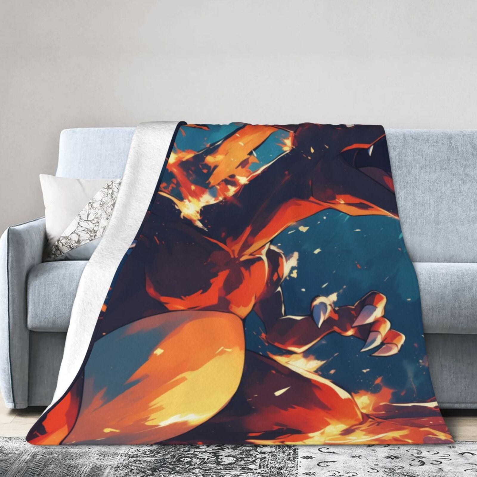 Cute Cartoon Pokemon Character Printed Flannel Plush Blanket for Bed ...