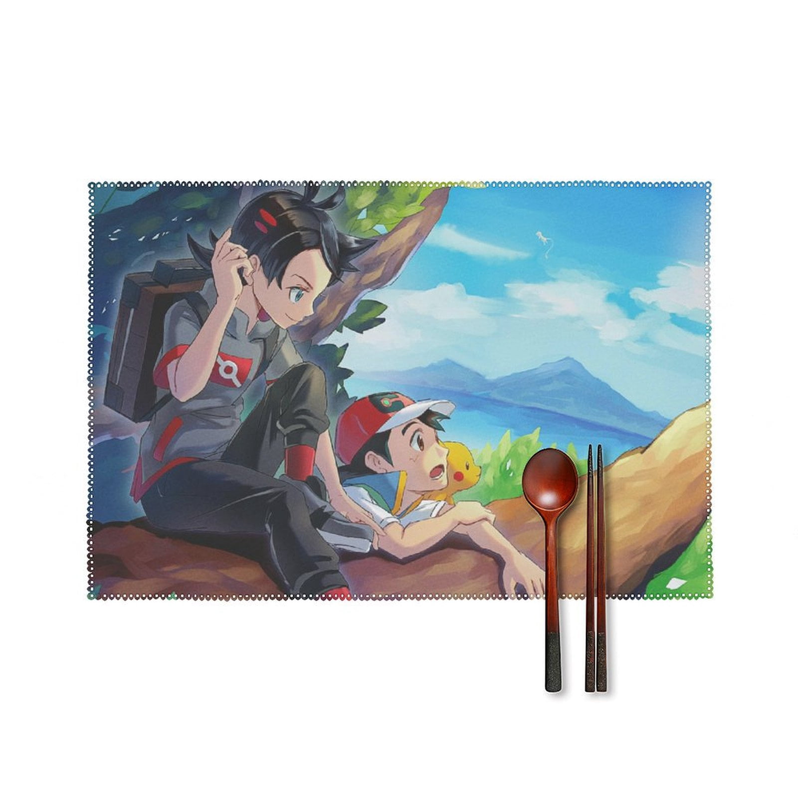 Cute Cartoon Pokemon Table Mats Set of 6,12x18 Inch,Waterproof Oil ...