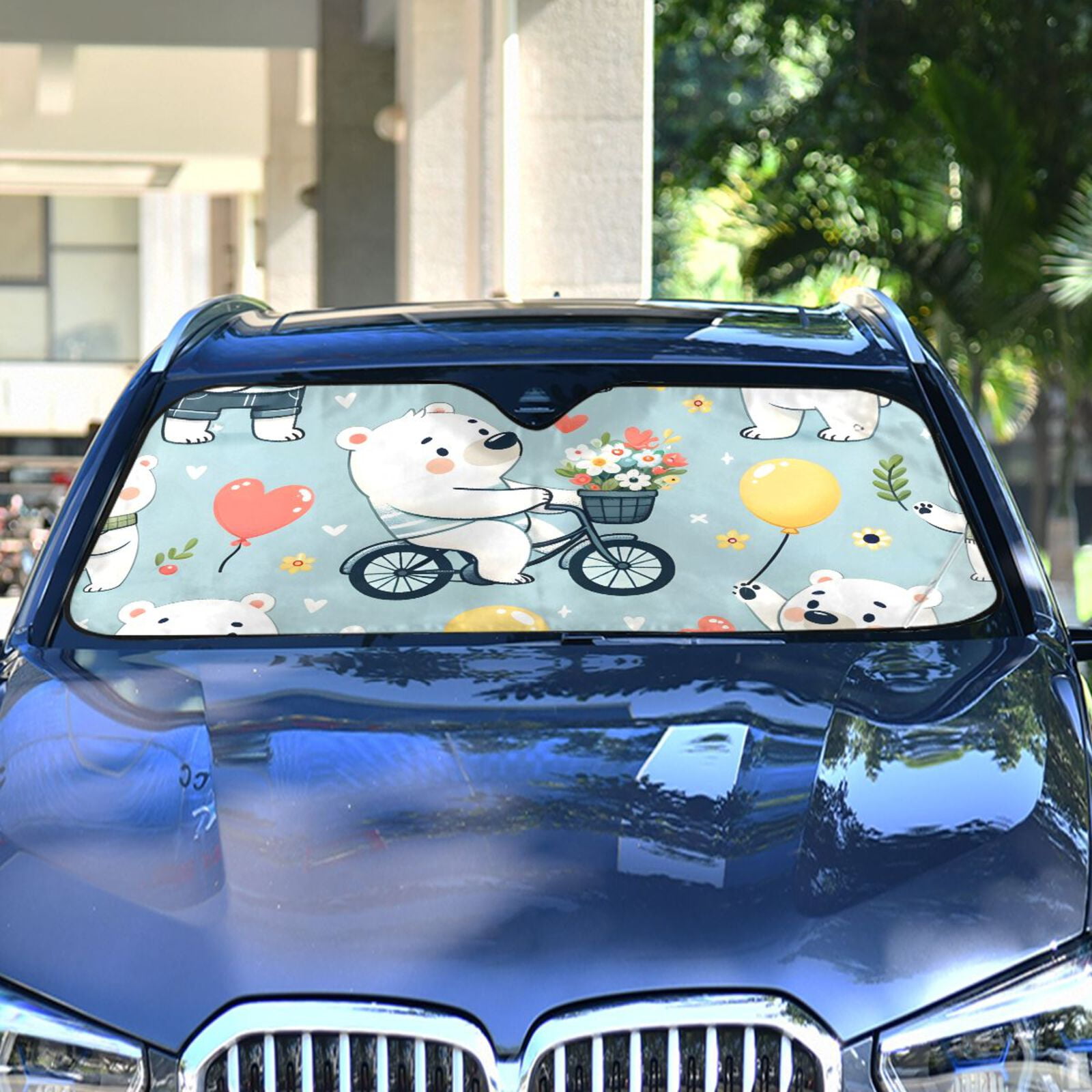 Cute Cartoon Polar Bears Automotive Front Car Windshield Sun Shade ...