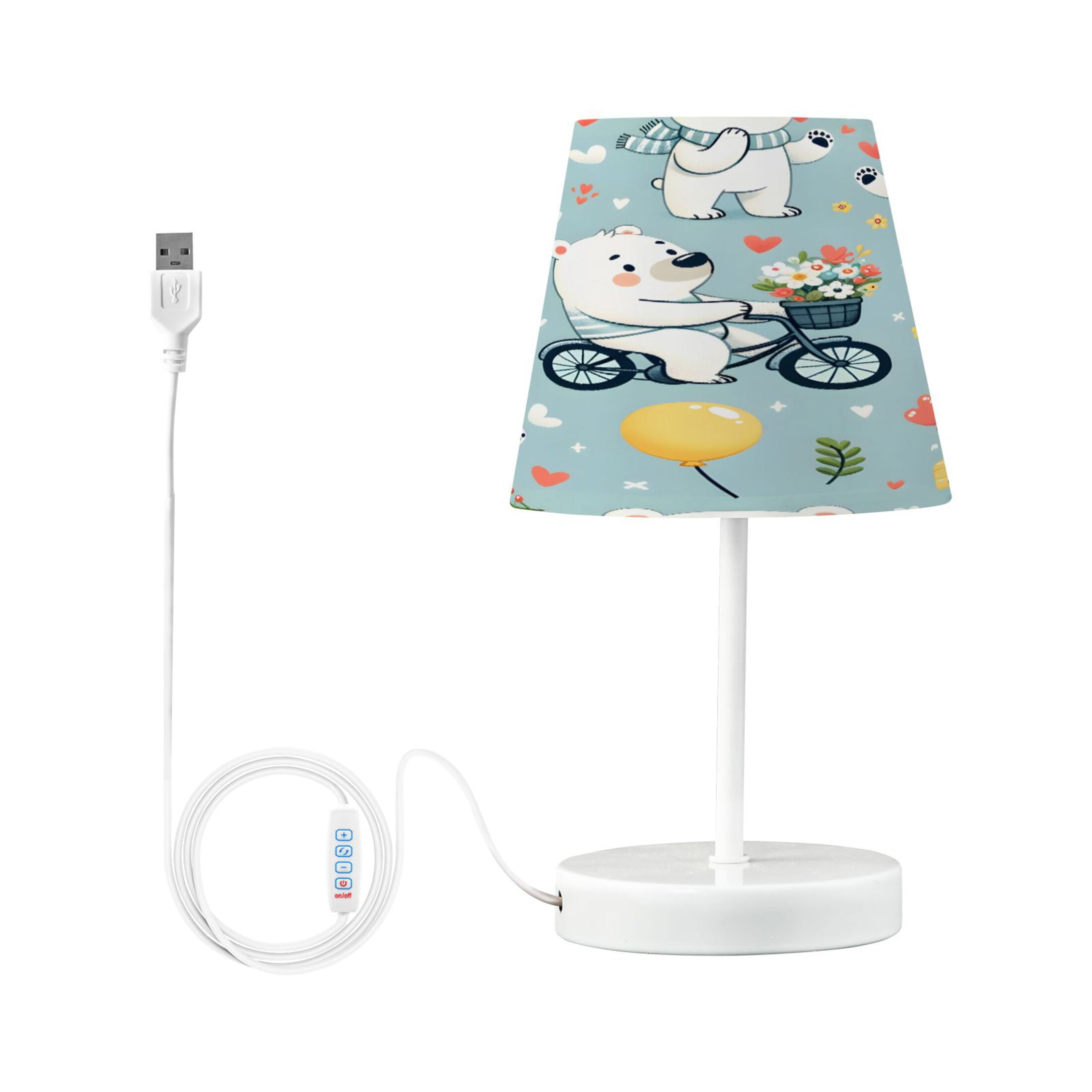 Cute Cartoon Polar Bears Desk Lamp LED Table Nightstand Lamps with 3 ...