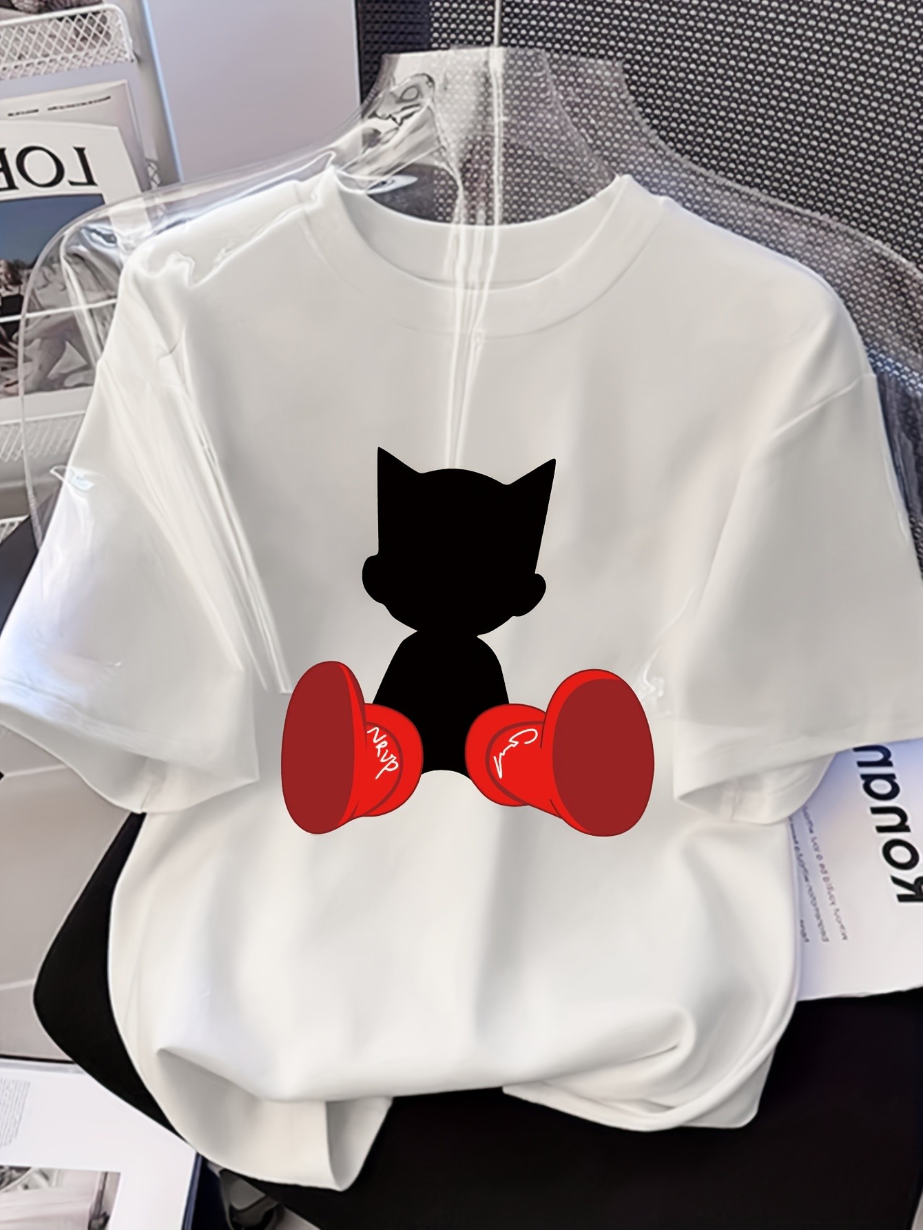 Cute Cartoon Printed Design Loose-Fitting Short-Sleeve T-Shirt for ...