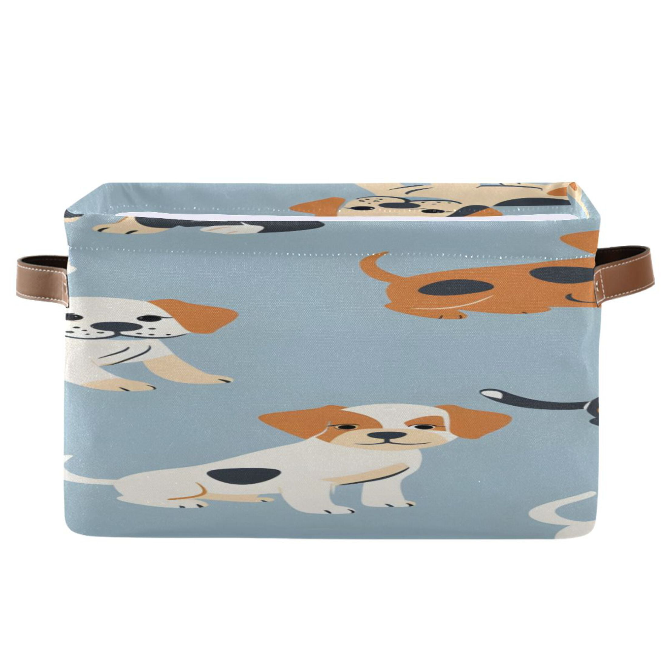 Cute Cartoon Puppies Square Storage Bins with Handles Collapsible ...